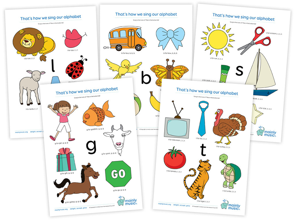 Our Alphabet - printable sheet – mainly music and mainly play UK